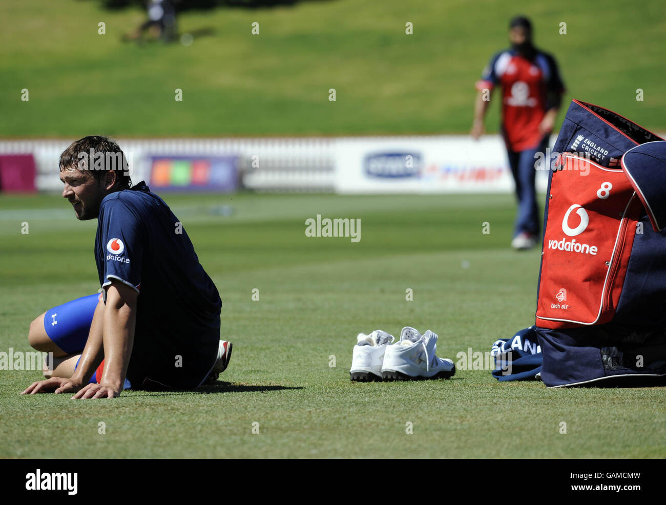 England's Steve Harmison during practice at the Basin Reserve ...