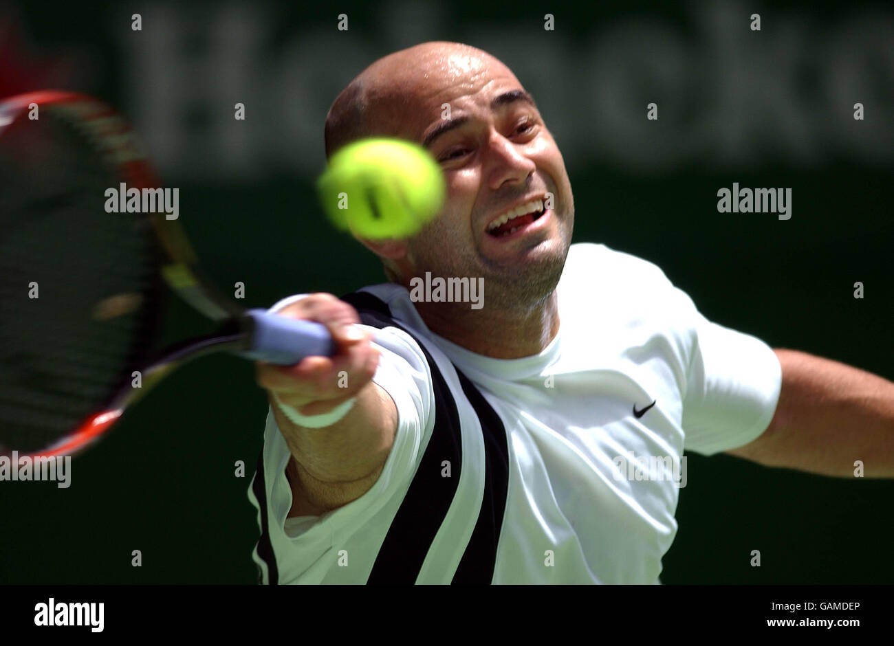 Andre agassi usa full stretch match against hyung taik lee kor hi-res ...