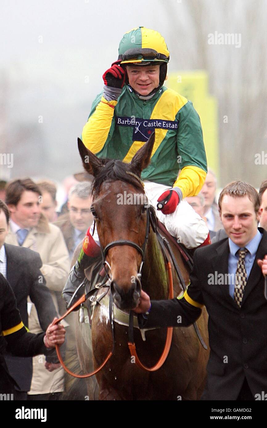 Jockey Robert Thornton celebrates after winning on Nenuphar Collenges ...