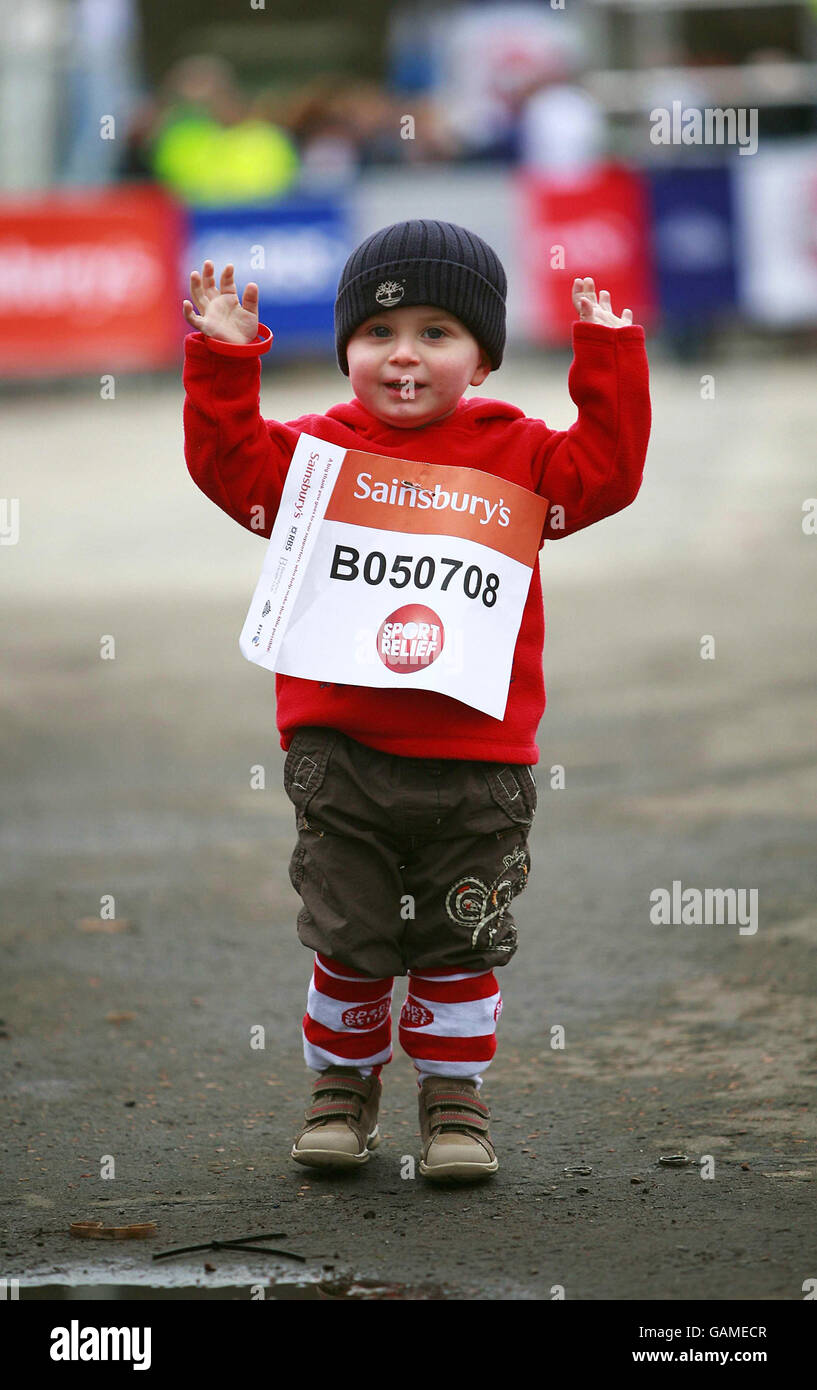 Cameron Clarke, 2, from Kirkaldy at the Sport Relief Mile at Princes ...
