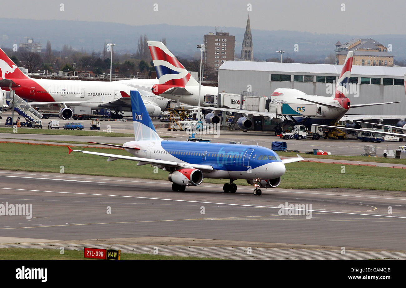 Generic picture of a BMI plane waiting to take off on the Southern ...