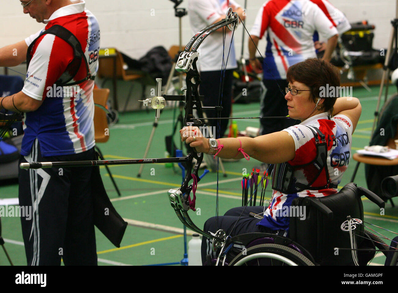 Team Great Britain's Pippa Britton takes aim as the British Paralympic ...