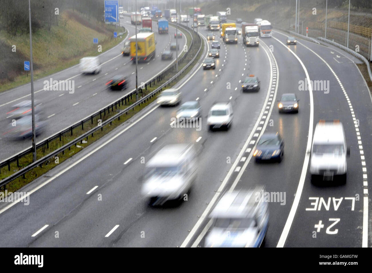 First motorway car-share lane opens Stock Photo - Alamy