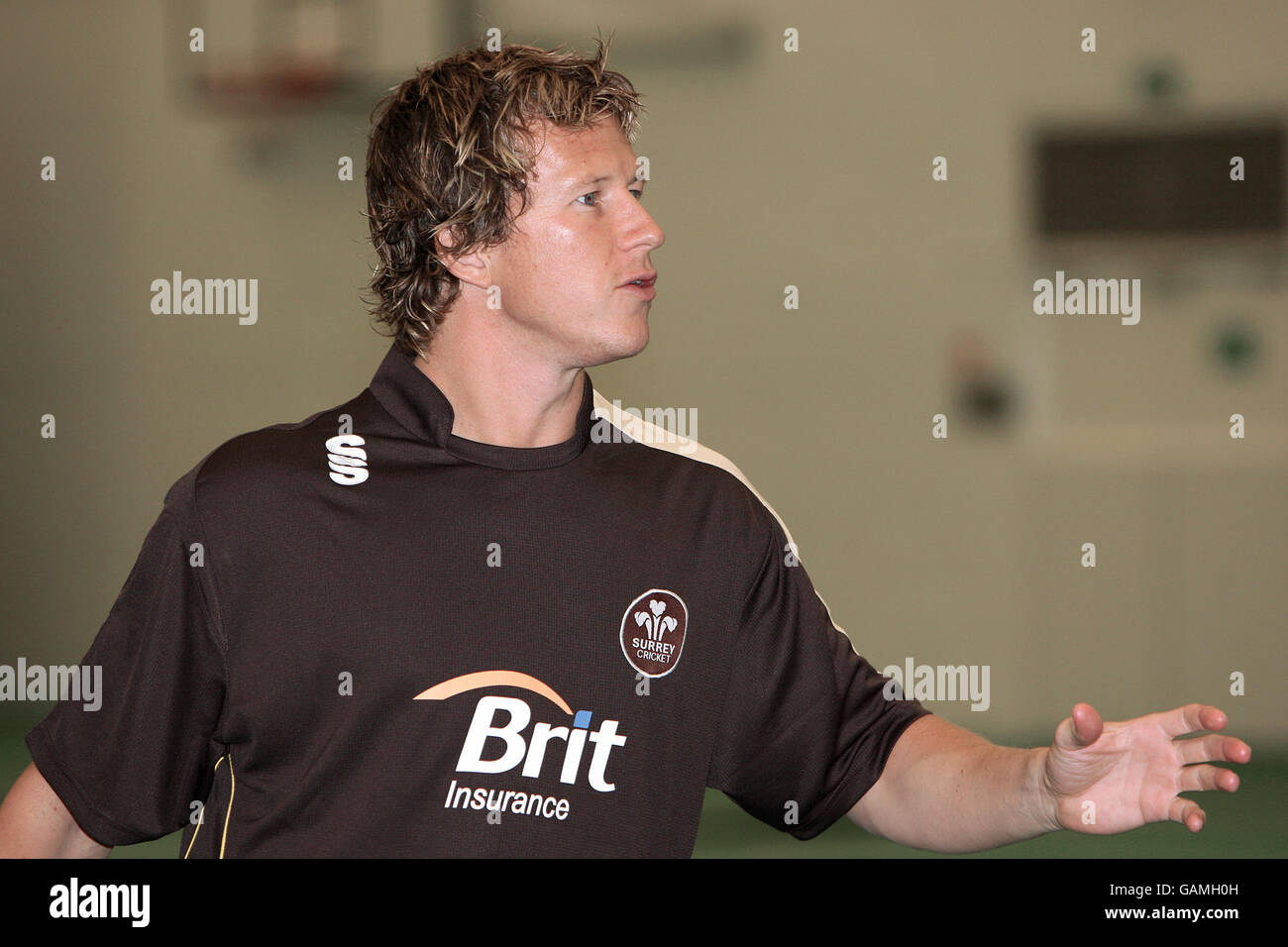Surreys jonathan batty at the guildford cricket show hi-res stock ...
