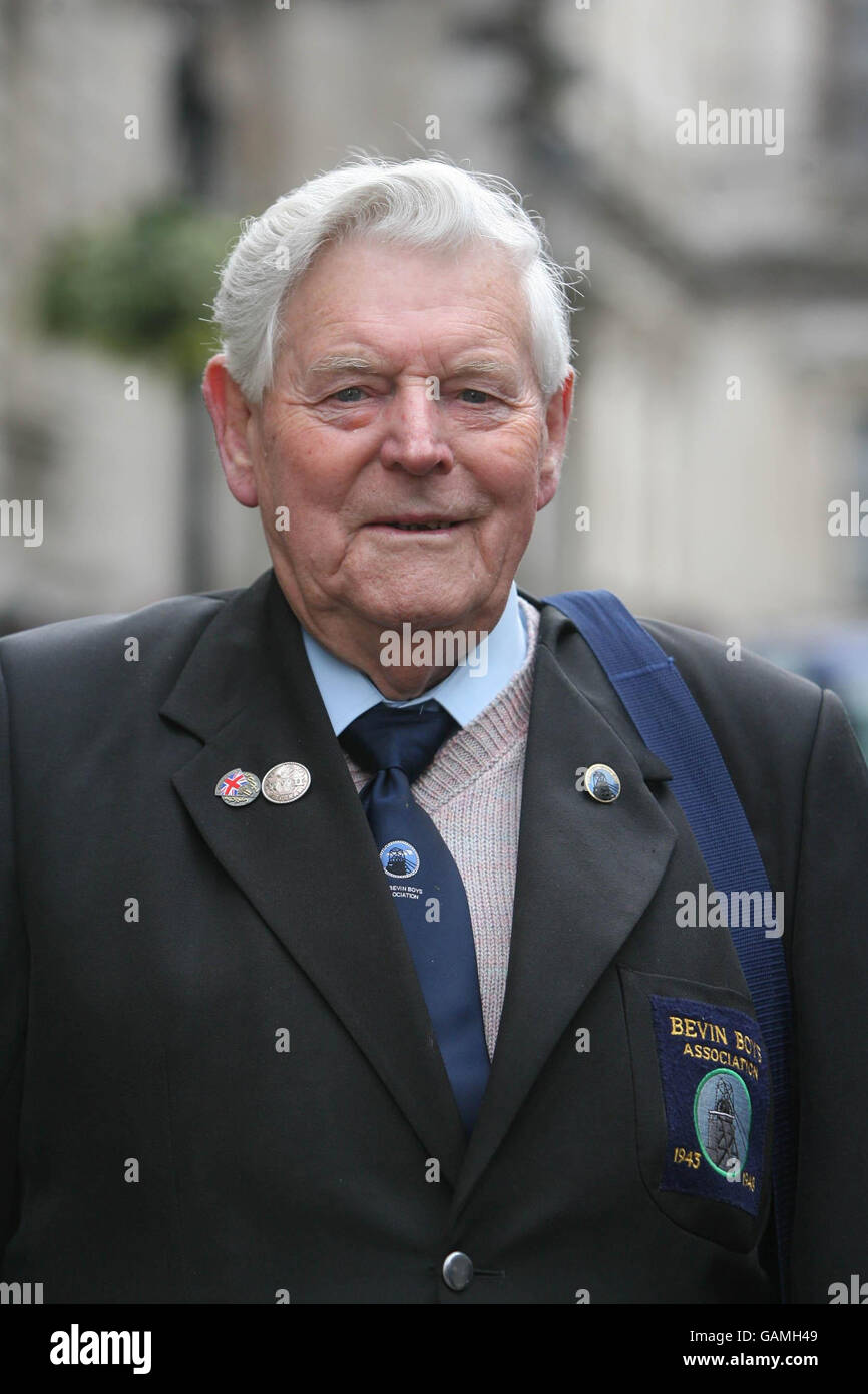 Maurice Pearce outside Downing Street after he received a commemorative ...