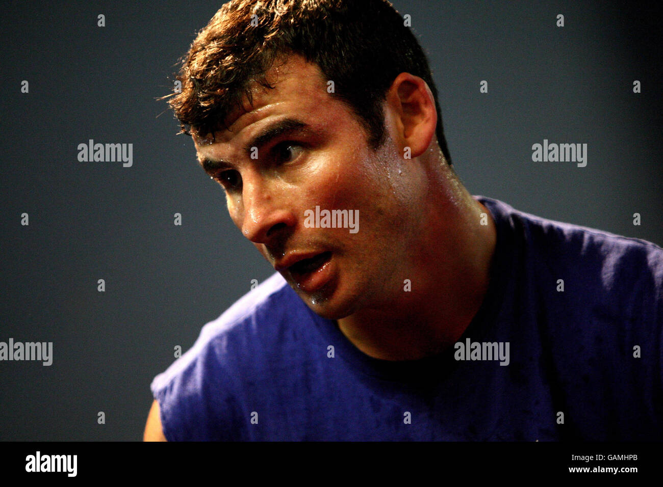 Joe Calzaghe during an open workout at the Newbridge Gym, Abercarn ...