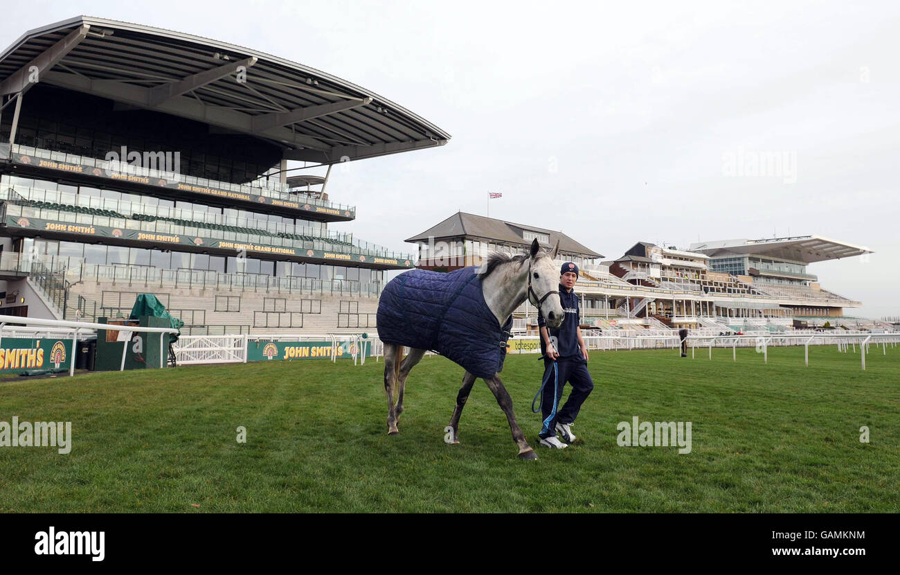 Horse Racing - Grand National Preview - Aintree Racecourse Stock Photo ...