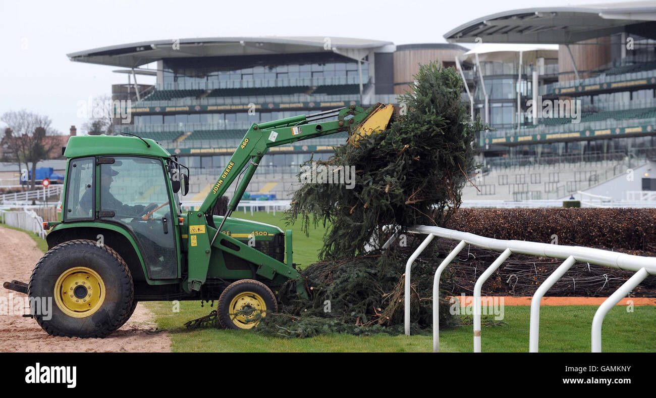 Fences are built at aintree racecourse hi-res stock photography and ...
