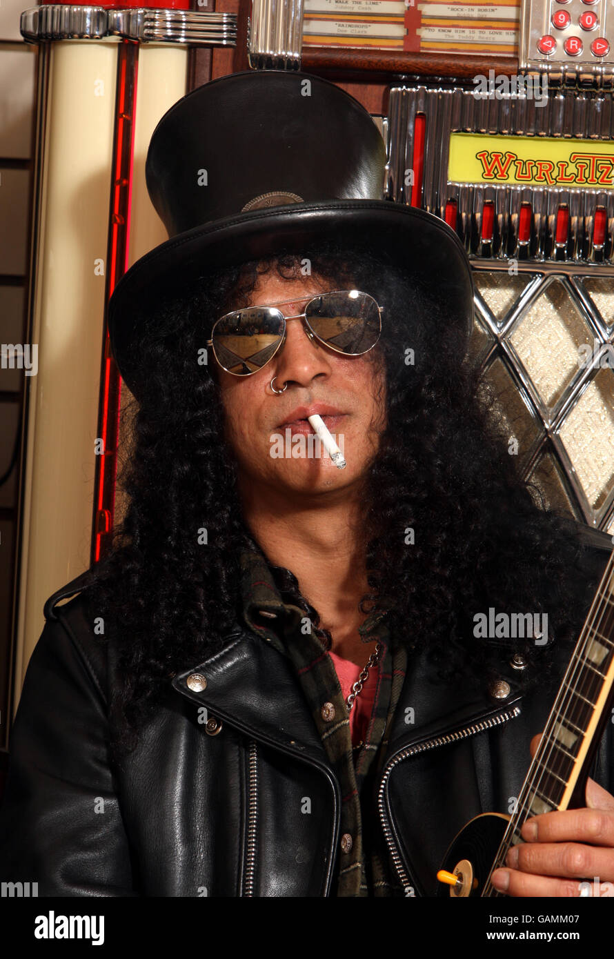 Slash attends the launch of his Limited Edition Gibson and Epiphone ...