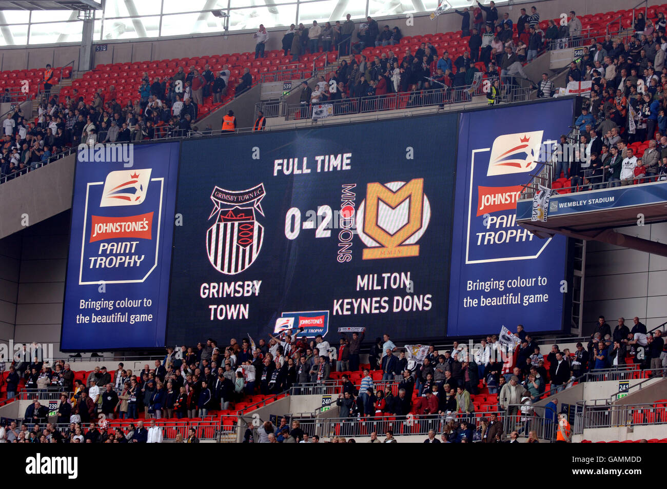 Football johnstones paint wembley johnstones paint trophy score board ...