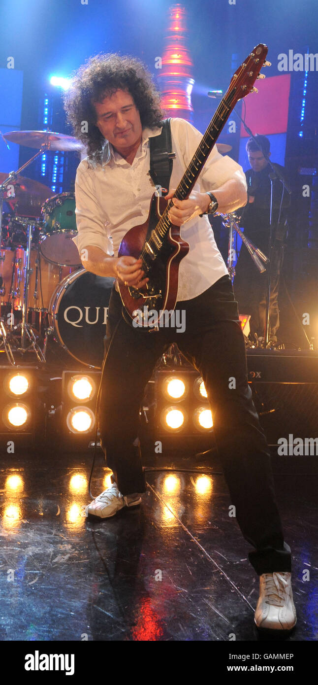 Brian May of Queen during their performance on 'Al Murray's Happy Hour ...