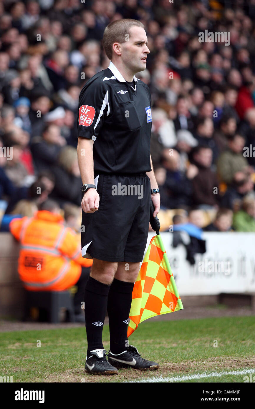 General view of an assistant referee and his flag hi-res stock ...