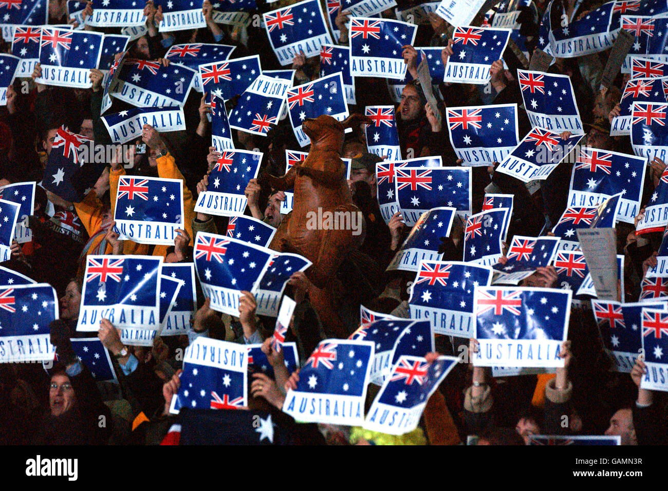 Australian fans support their team against england hi-res stock ...