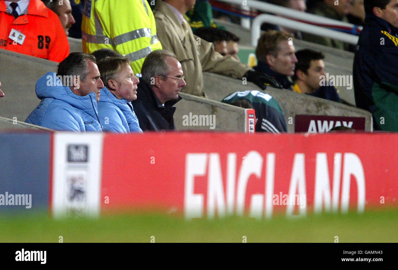 England's manager Sven Goran Eriksson watches from the bench during the ...