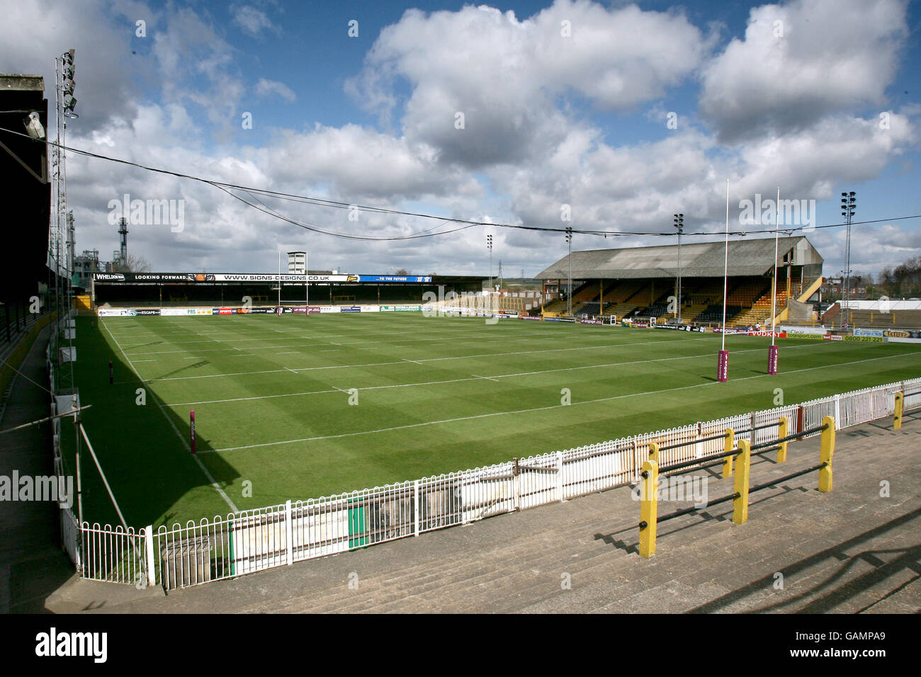 General view of Wheldon Road Stadium, also know as "The Jungle", home ...