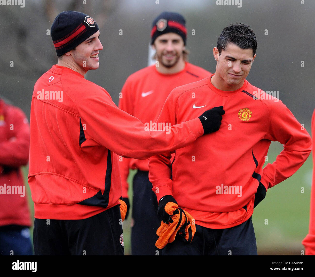 Manchester uniteds cristiano ronaldo training session carrington ...