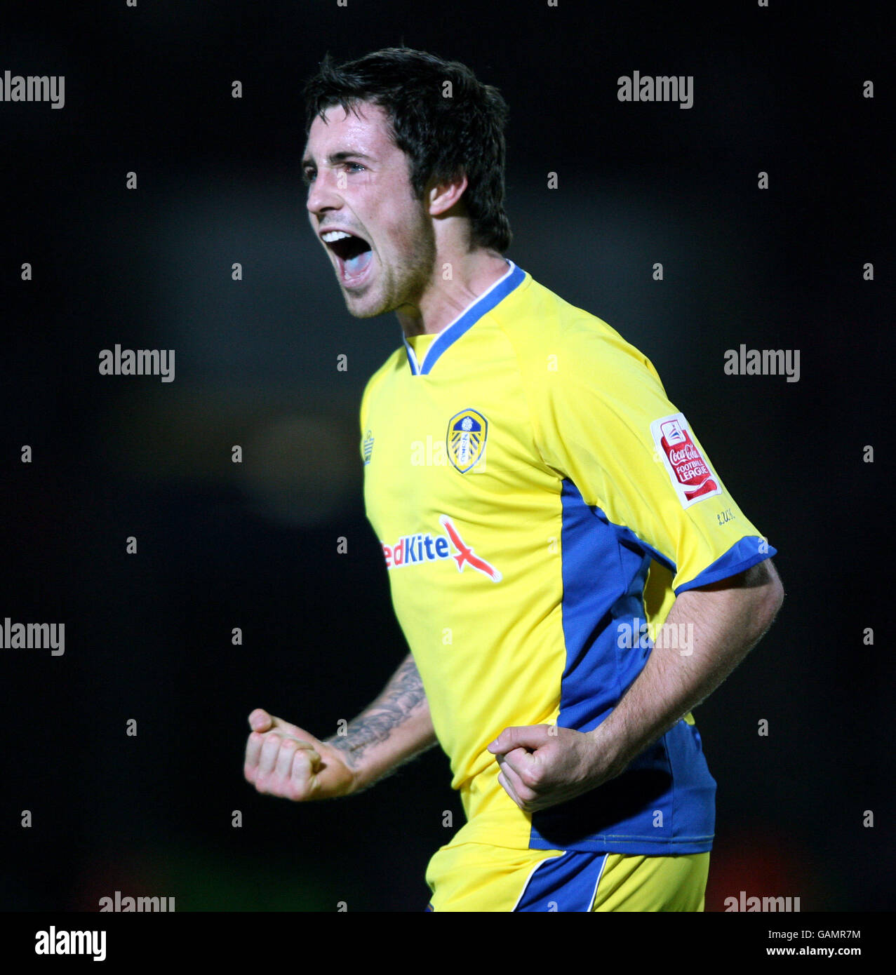 Leeds United's Alan Sheehan celebrates the first goal Stock Photo - Alamy
