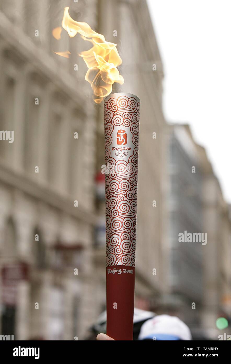 The Olympic Torch during the Beijing Olympics torch relay in London ...