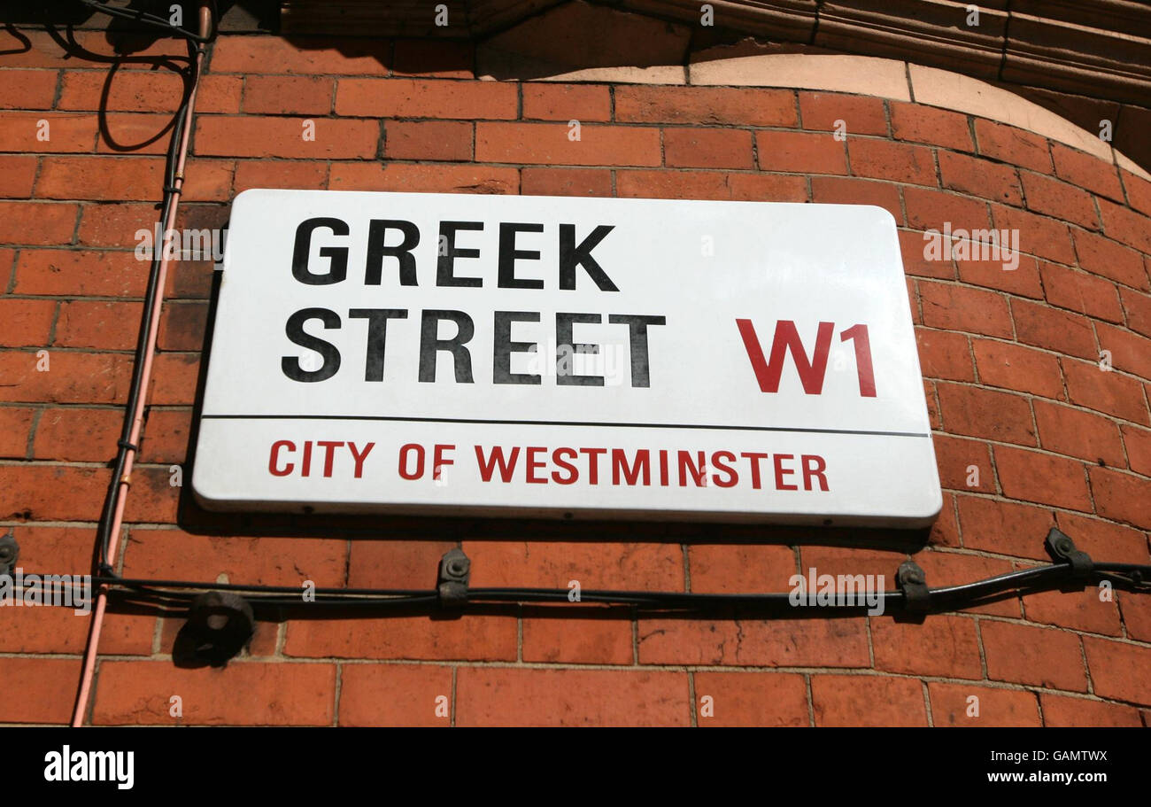 View greek street soho hi-res stock photography and images - Alamy