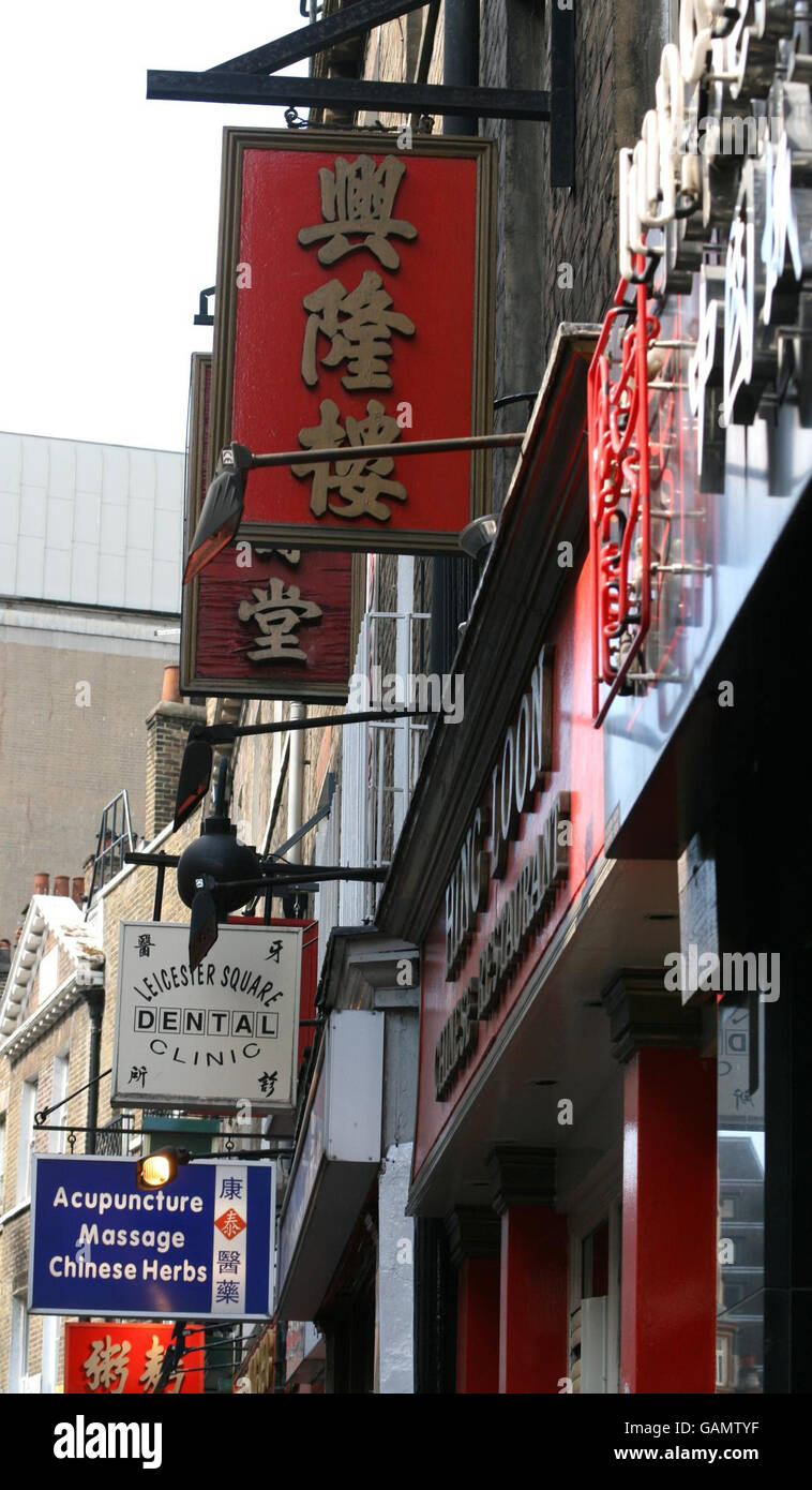 Soho stock. General view of a signs Chinatown in London's Soho Stock ...