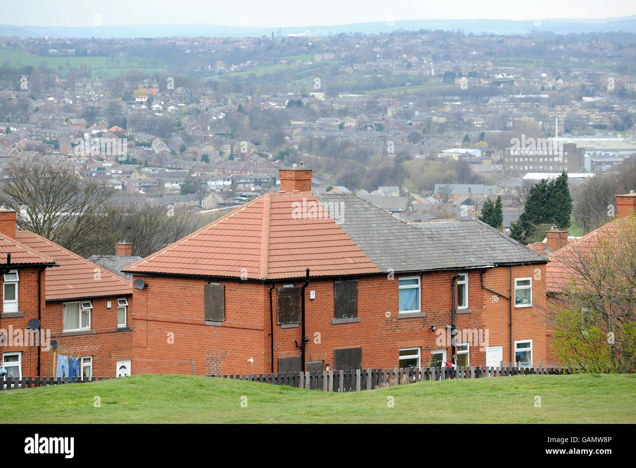 Missing girl. A general view showing the now boarded up former home of ...