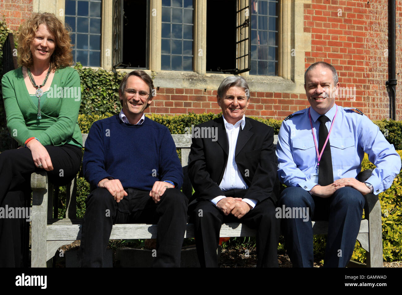 L-R Emma Parry, Bryn Parry, former jockey and commentator Willie Carson ...