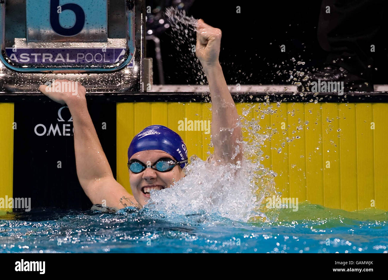 Great Britain's Kate Haywood celebrates winning silver in the 50 metres ...