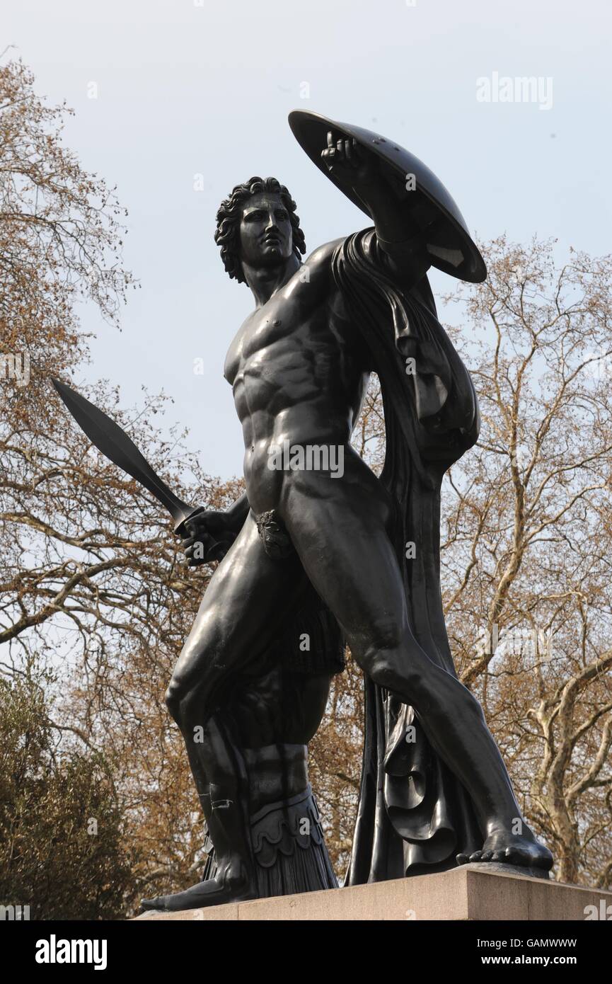The Wellington Monument, featuring a statue of Achilles, by sculptor ...
