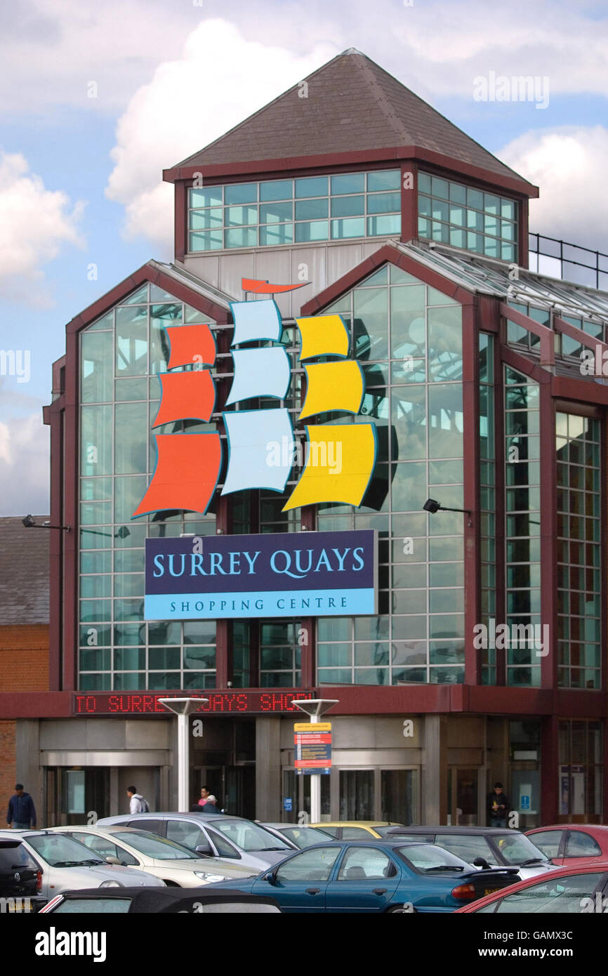 A general view surrey quays shopping centre in south east london hi-res ...
