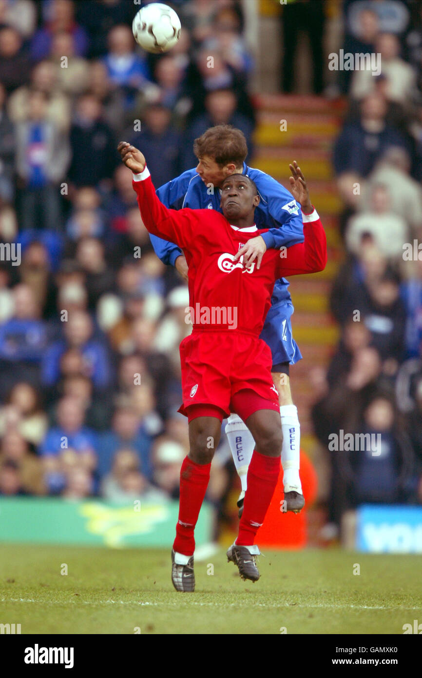 (Top to Bottom) Birmingham City's Steve Vickers and Liverpool's Emile ...