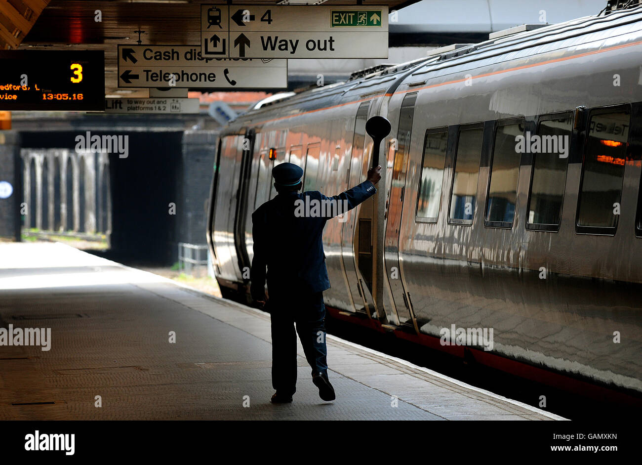 Conductor sign paddle signalling platform hi-res stock photography and ...