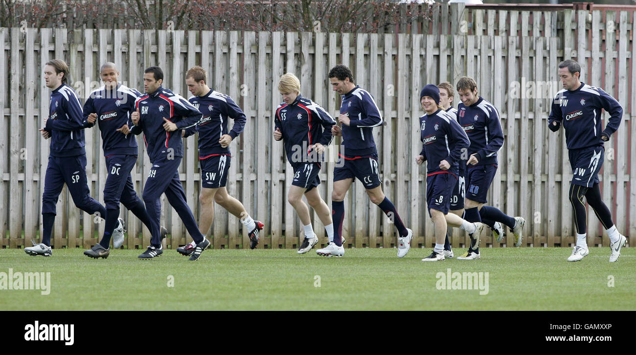 Soccer - Rangers Training Session - Murray Park. Rangers players during ...