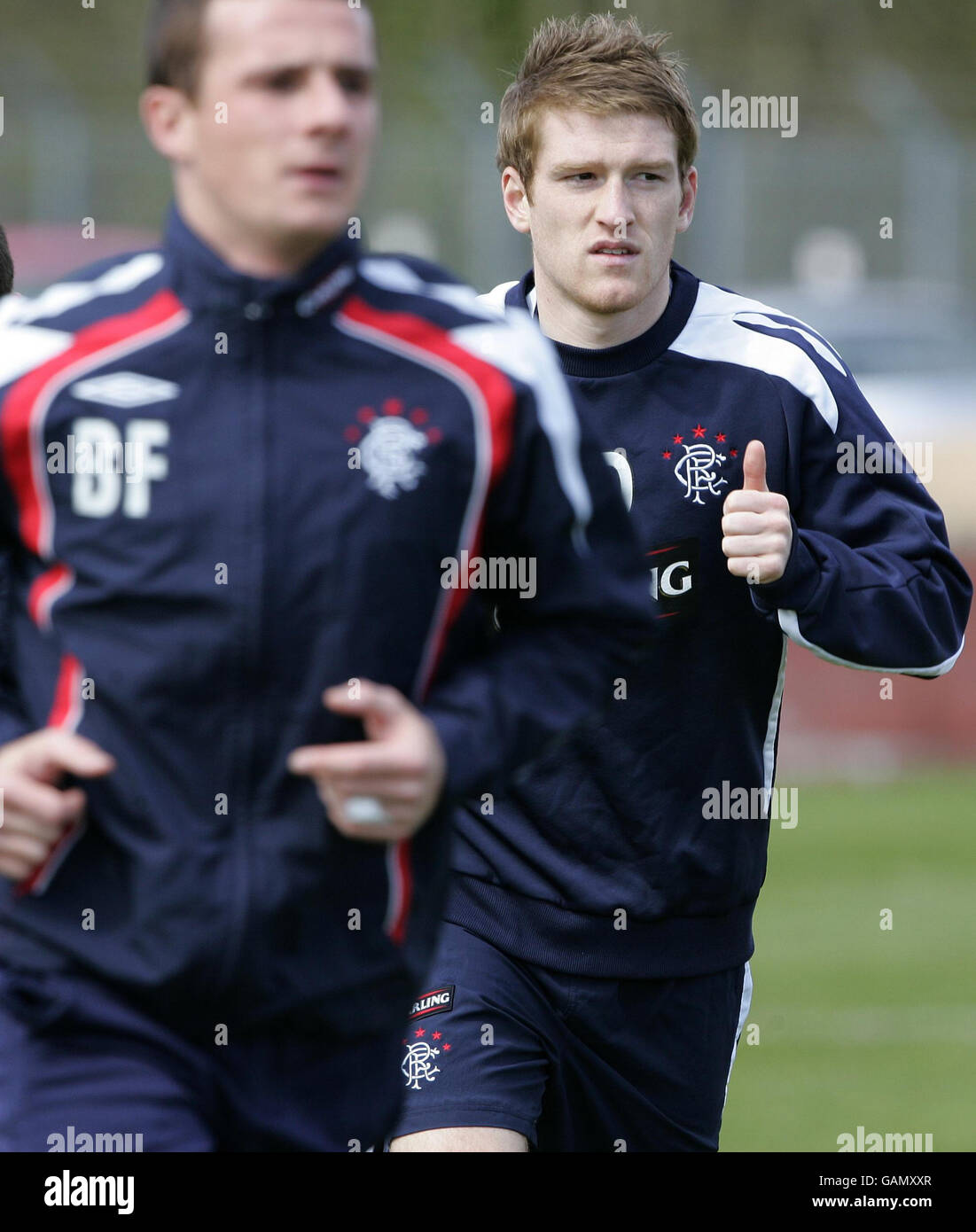 Rangers steven davis during the training session at murray park hi-res ...