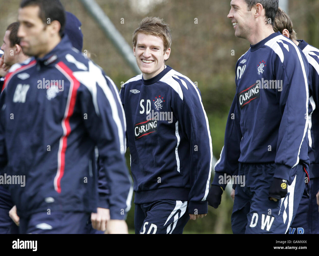 Rangers steven davis during the training session at murray park hi-res stock photography and ...