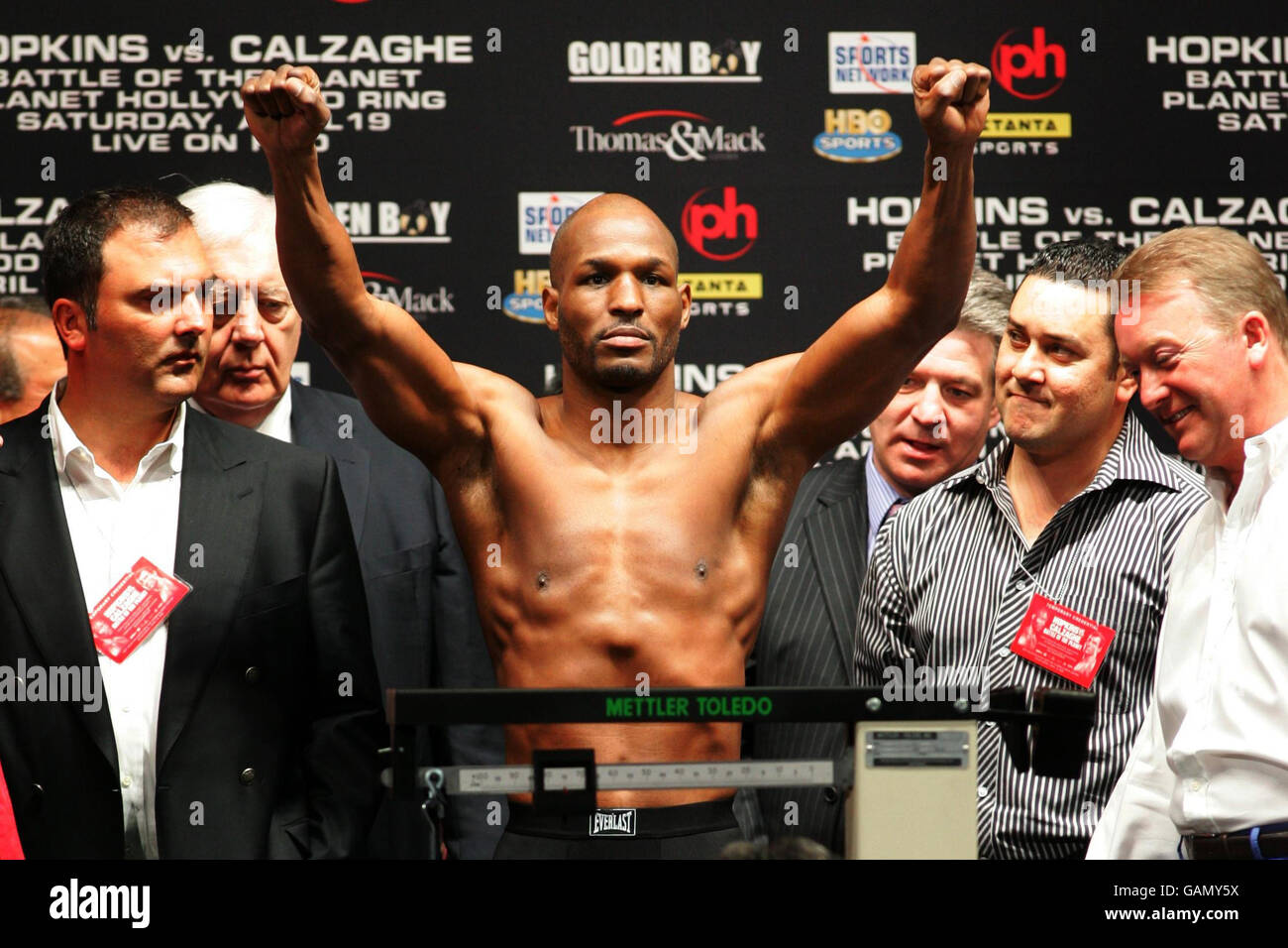 Boxing - Joe Calzaghe and Bernard Hopkins Weigh In - Planet Holywood ...