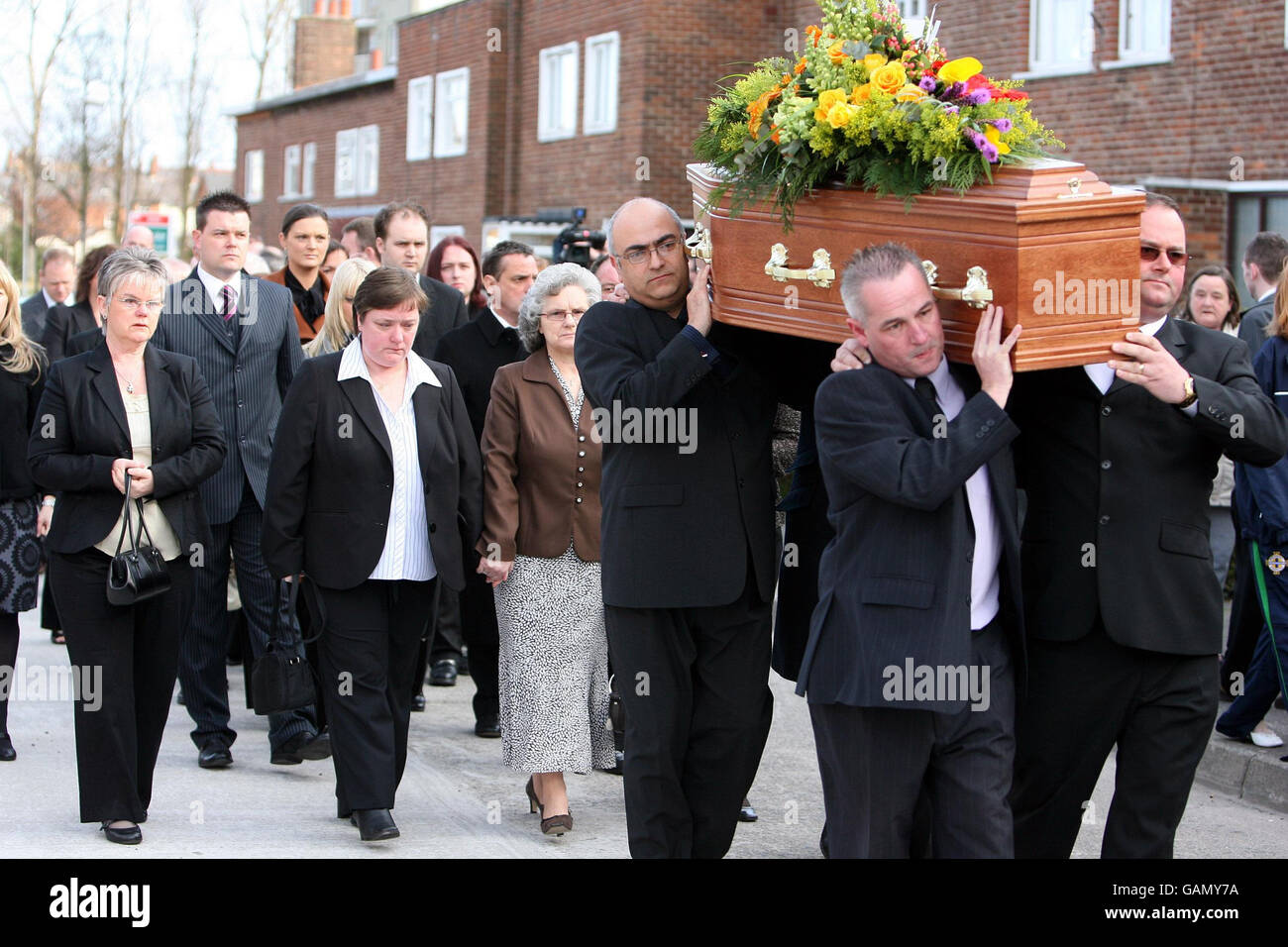 The family of Dickie Best follow his coffin, as the father of George ...