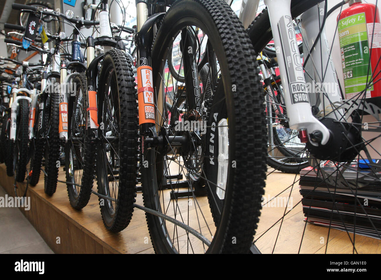 Cycle shop stock Stock Photo - Alamy