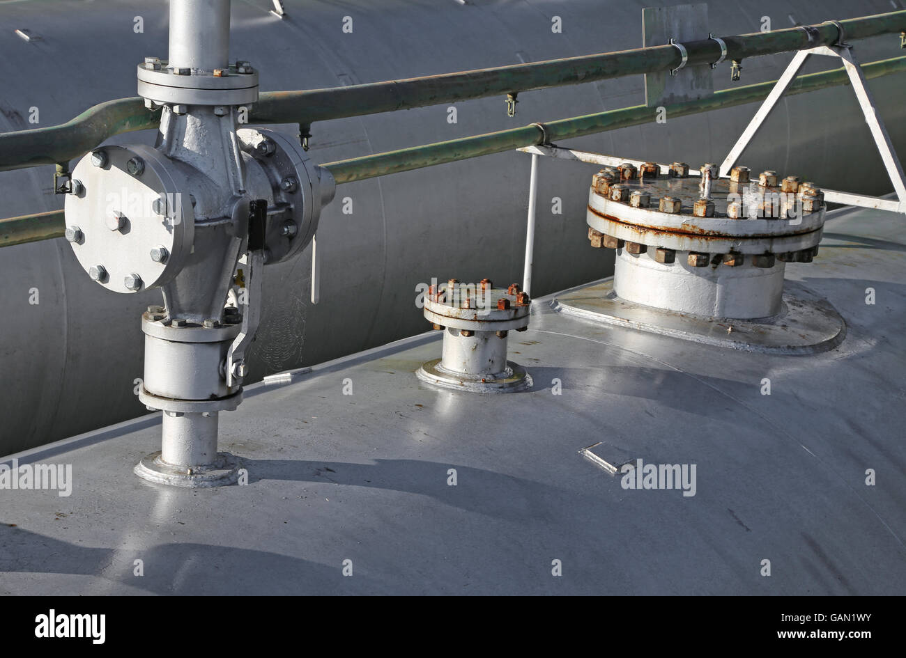 big gas tank in a refinery factory construction and storage of natural ...