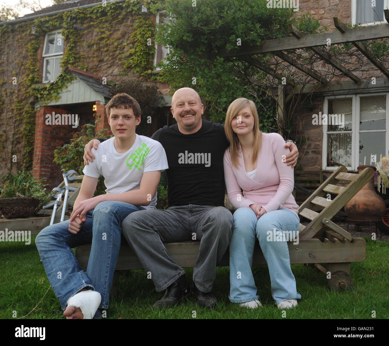 Roger Vine, stepfather of Alex Haines, with two of his children ...