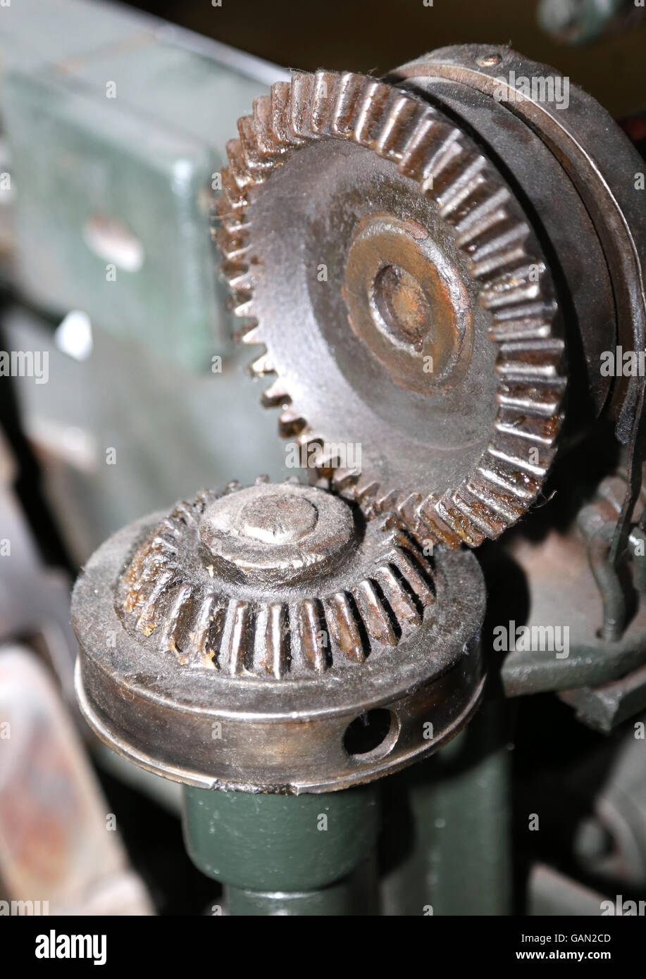 detail of a mechanical gear with metal teeth oleate Stock Photo - Alamy