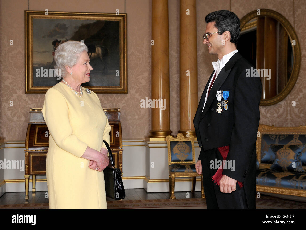 Britain's Queen Elizabeth II receives the Ambassador of Romania, Dr Ion ...