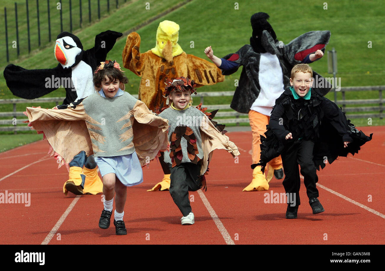 Belfast school pupils (left to right) Lucy Fitzpatrick, Daniel Hill and ...