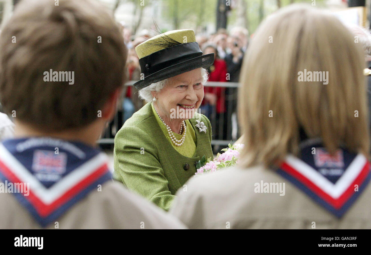 Queen visits Scout Association Activity Centre Stock Photo - Alamy