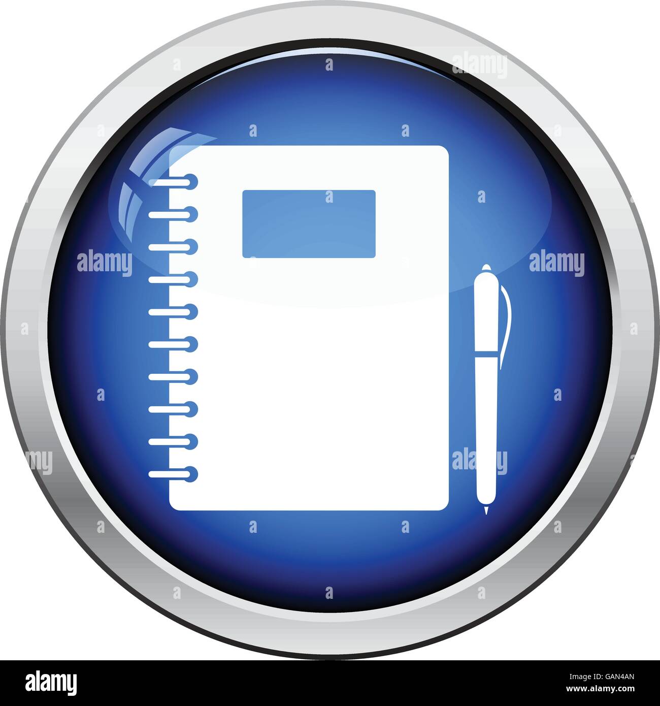 Icon of Exercise book. Glossy button design. Vector illustration Stock ...