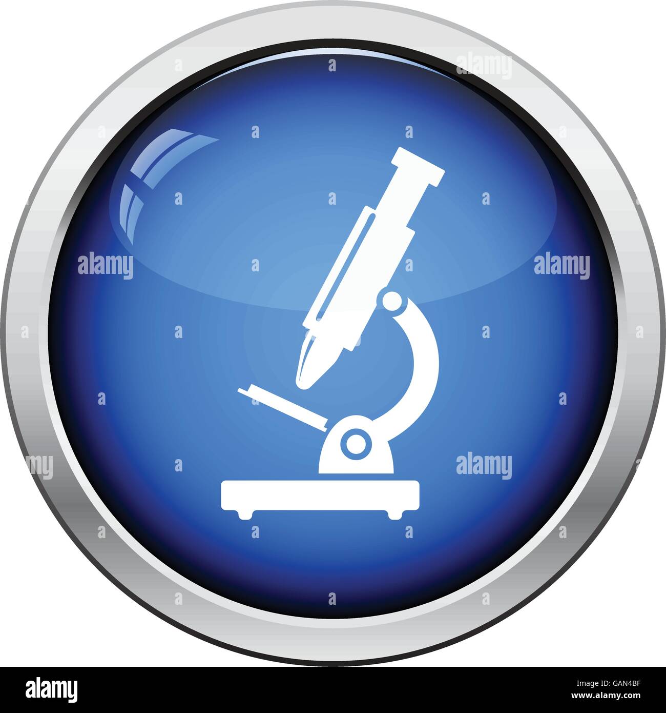 Icon of School microscope. Glossy button design. Vector illustration ...