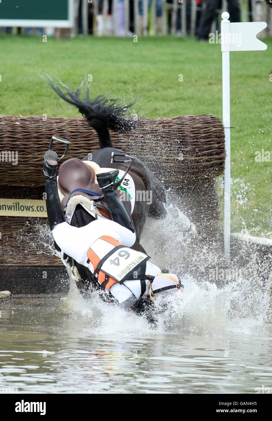 Ruth Edge and Muschamp Impala fall into the lake in the cross country ...