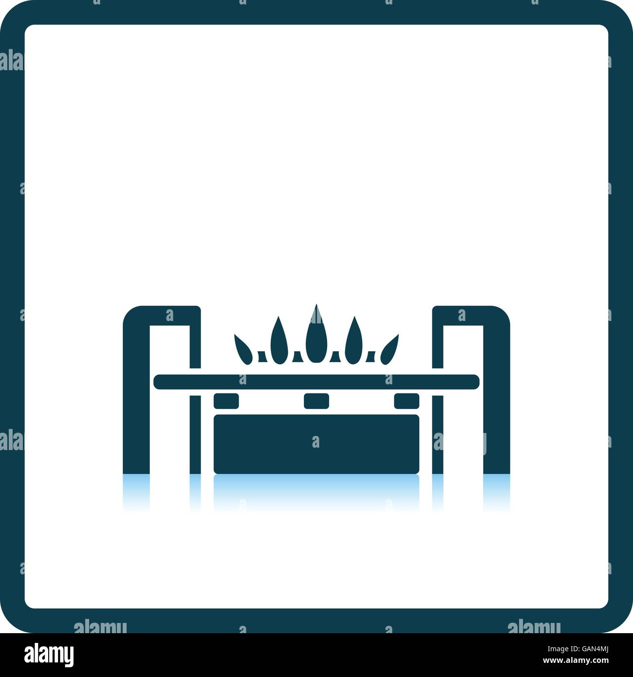 Gas burner icon. Shadow reflection design. Vector illustration Stock ...
