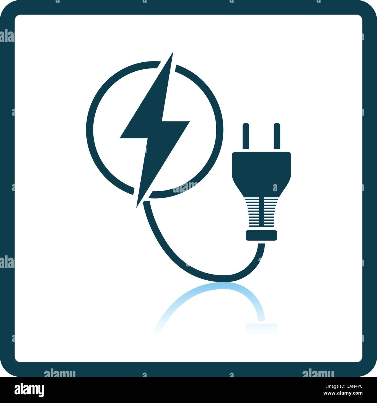 Electric plug icon. Shadow reflection design. Vector illustration Stock ...
