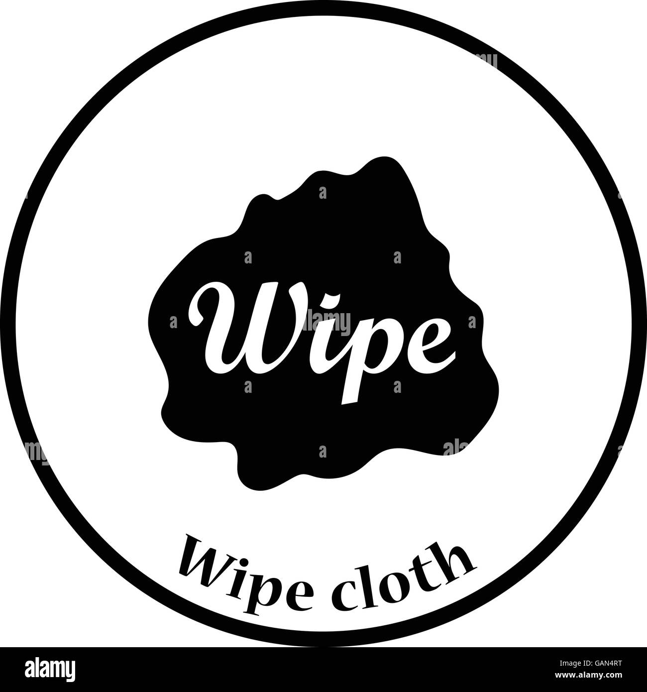 Wipe cloth icon. Thin circle design. Vector illustration Stock Vector ...