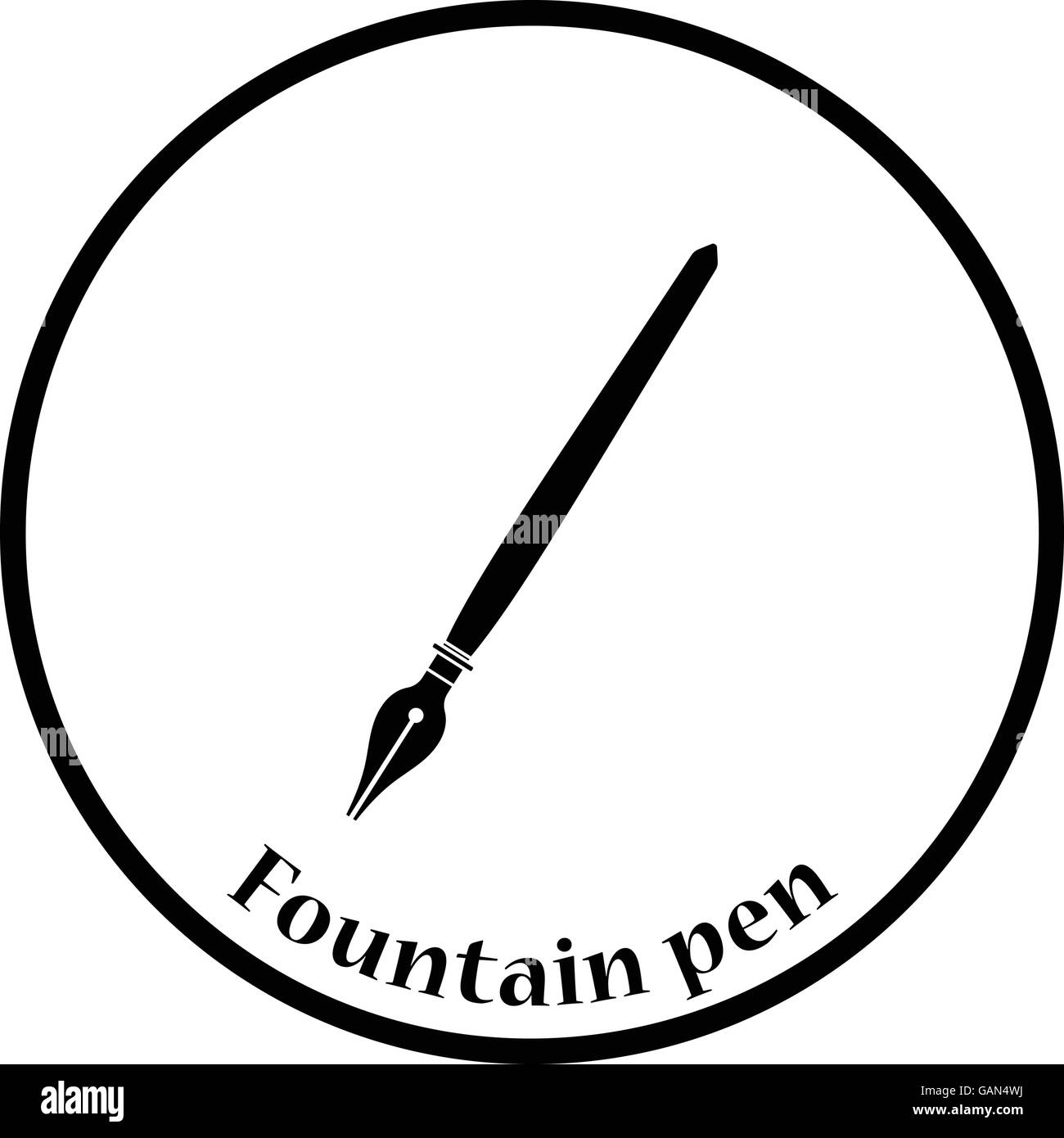 Fountain pen icon. Thin circle design. Vector illustration Stock Vector ...
